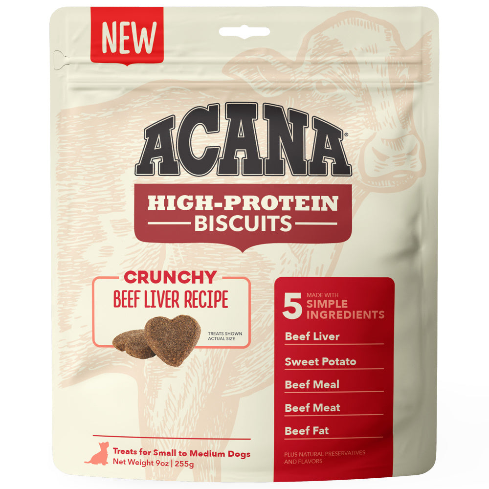 ACANA Crunchy Biscuits High-Protein Beef Liver Recipe Dog Treats – Pet ...